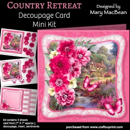 Country Retreat - Decoupage Card Mini Kit - CUP1280697_1648 | Craftsuprint