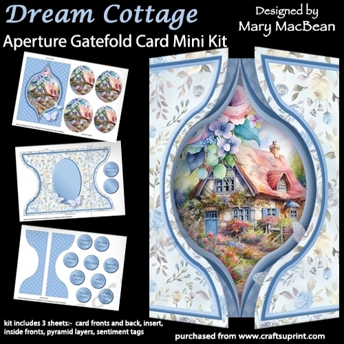 Dream Cottage - Aperture Gatefold Card Mini Kit - CUP1341295_1648 | Craftsuprint