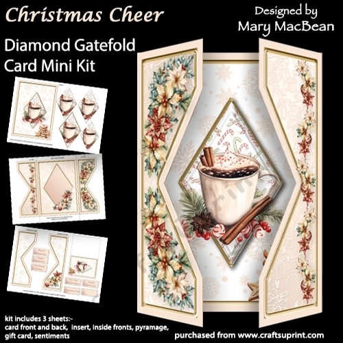 Christmas Cheer - Diamond Gatefold Card Mini Kit - CUP1345888_1648 | Craftsuprint