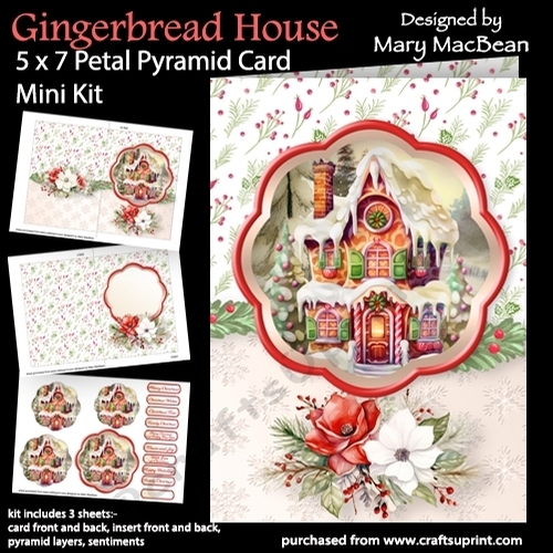 Gingerbread House - 5 x 7 Petal Pyramid Card Mini Kit - CUP1351477_1648 ...