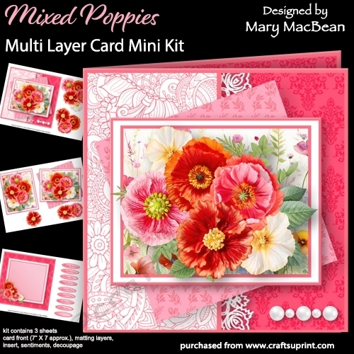 Mixed Poppies - Multi Layer Card Mini Kit - CUP1365510_1648 | Craftsuprint