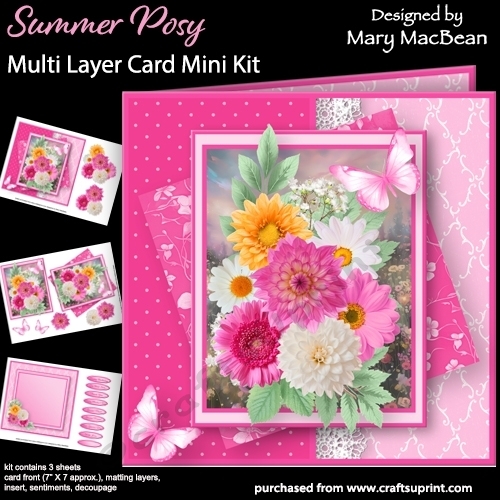 Summer Posy - Multi Layer Card Mini Kit - CUP1365513_1648 | Craftsuprint