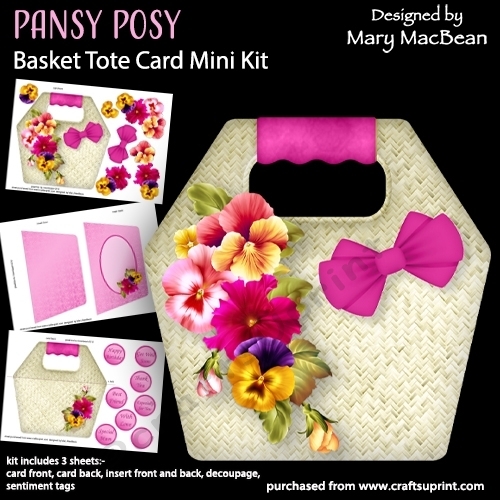 Pansy Posy - Basket Tote Card Mini Kit - CUP1375953_1648 | Craftsuprint
