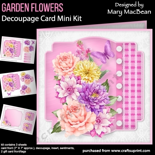 Garden Flowers - Decoupage Card Mini Kit - CUP1378335_1648 | Craftsuprint