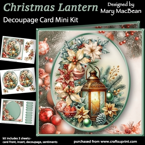 Christmas Lantern - Decoupage Card Mini Kit - CUP1387893_1648 ...