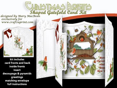 Christmas Robins Gatefold Card Kit - CUP362015_1648 | Craftsuprint