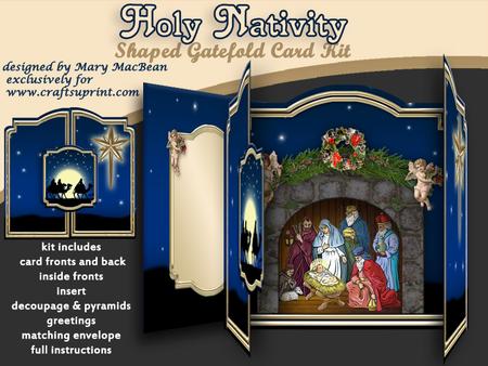 Holy Nativity Christmas Gatefold Card Kit - CUP363566_1648 | Craftsuprint