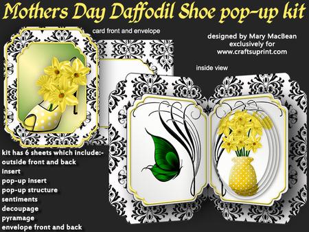 Mothers Day Daffodil Shoe Pop-up Kit - CUP387116_1648 | Craftsuprint