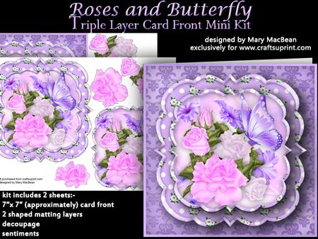 Roses and Butterfly Triple Layer Card Front Mini Kit - CUP431142_1648 ...