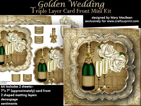 Golden Wedding Triple Layer Card Front Mini Kit - CUP432630_1648 ...