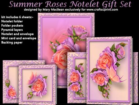 Summer Roses Notelet Gift Set - CUP485873_1648 | Craftsuprint