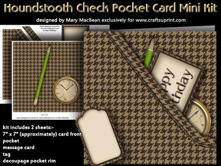 Houndstooth Check Pocket Card Mini Kit - CUP494233_1648 | Craftsuprint