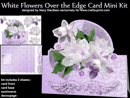 White Flowers Over the Edge Card Mini Kit - CUP531285_1648 | Craftsuprint