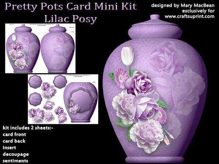 Pretty Pots Card Mini Kit - Lilac Posy - CUP537962_1648 | Craftsuprint