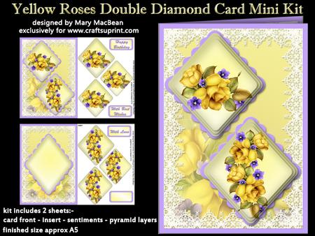 Yellow Roses Double Diamond Card Mini Kit - CUP540234_1648 | Craftsuprint