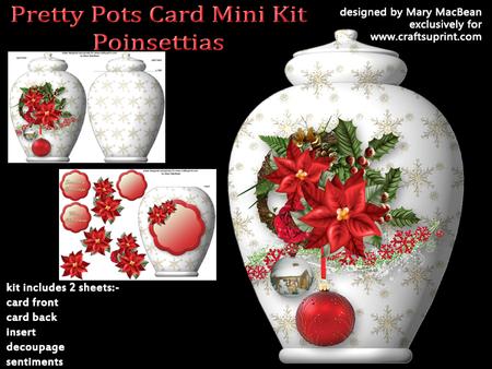 Pretty Pots Card Mini Kit - Poinsettias - CUP540998_1648 | Craftsuprint