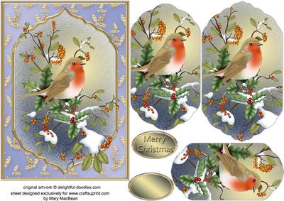Christmas Robin Fancy Pyramid Card - CUP559499_1648 | Craftsuprint