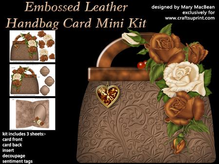 Embossed Leather Handbag Card Mini Kit - CUP573897_1648 | Craftsuprint