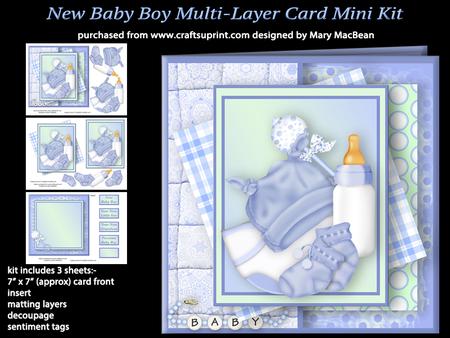 New Baby Boy Multi-layer Card Mini Kit - CUP586221_1648 | Craftsuprint