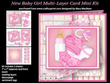 New Baby Girl Multi-layer Card Mini Kit - CUP586223_1648 | Craftsuprint