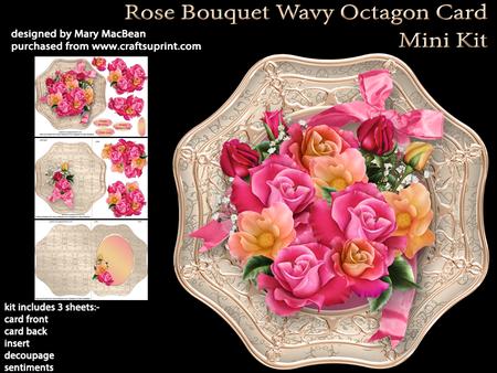 Rose Bouquet Wavy Octagon Card Mini Kit - CUP601791_1648 | Craftsuprint
