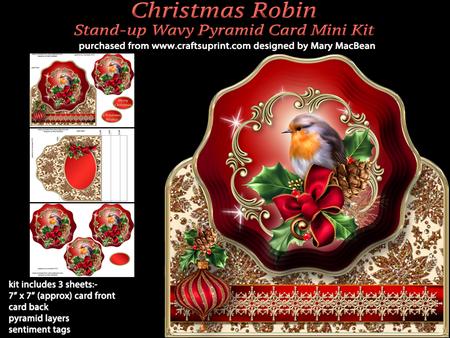 Christmas Robin - Stand-up Wavy Pyramid Card Mini Kit - CUP631797_1648 ...