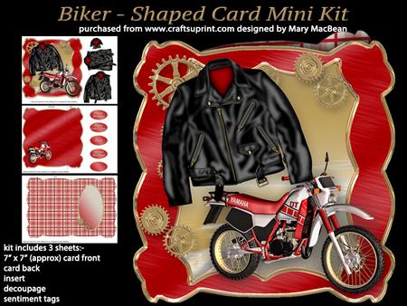 Biker - Shaped Card Mini Kit - CUP669297_1648 | Craftsuprint