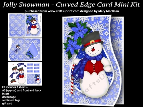 Jolly Snowman - Curved Edge Card Mini Kit - CUP739006_1648 | Craftsuprint