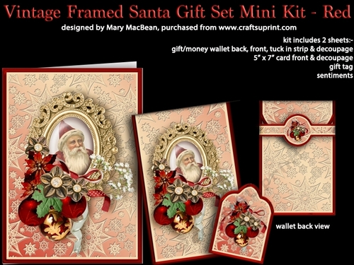 Vintage Framed Santa Gift Set Mini Kit - Red - CUP750657_1648 ...