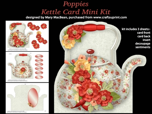 Poppies - Kettle Card Mini Kit - CUP784964_1648 | Craftsuprint