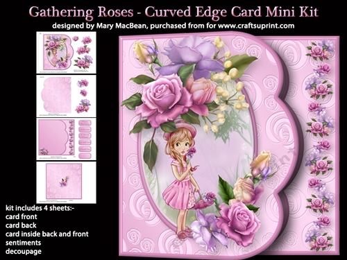 Gathering Roses - Curved Edge Card Mini Kit - CUP792486_1648 | Craftsuprint