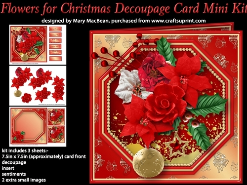 Flowers for Christmas Decoupage Card Mini Kit - CUP797183_1648 ...