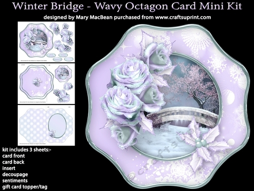 Winter Bridge - Wavy Octagon Card Mini Kit - CUP829969_1648 | Craftsuprint