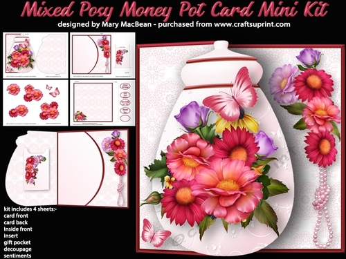 Mixed Posy Money Pot Card Mini Kit - CUP838071_1648 | Craftsuprint