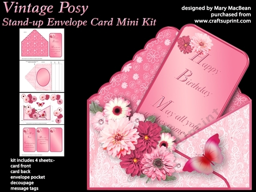 Vintage Posy - Stand-up Envelope Card Mini Kit - CUP880232_1648 ...