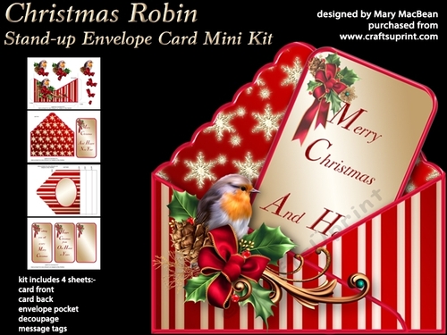 Christmas Robin - Stand-up Envelope Card Mini Kit - CUP892160_1648 ...