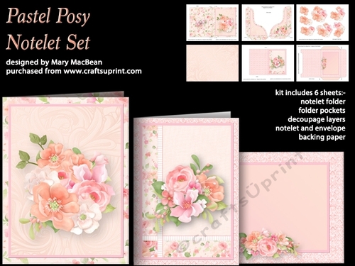 Pastel Posy - Notelet Set - CUP897901_1648 | Craftsuprint
