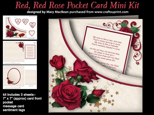 Red, Red Rose - Pocket Card Mini Kit - CUP941337_1648 | Craftsuprint