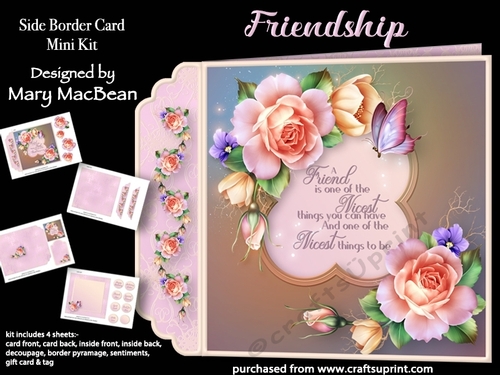 Friendship - Side Border Card Mini Kit - CUP989129_1648 | Craftsuprint