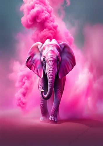 Pink power Elephant - CUP1232056_2229 | Craftsuprint