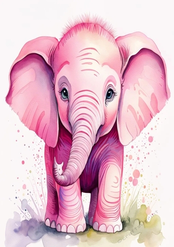 Baby Pink Elephant - CUP1232308_2229 | Craftsuprint