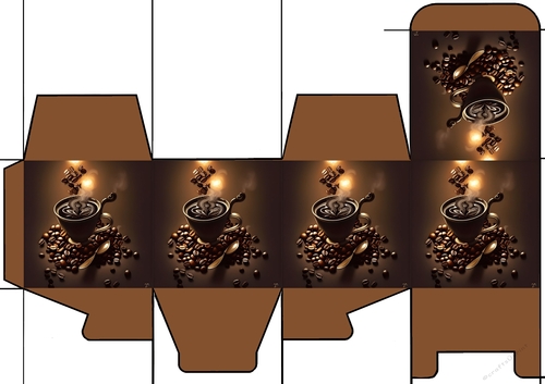 Coffee a4 printable Gift box. 07 - CUP1253961_2229 | Craftsuprint