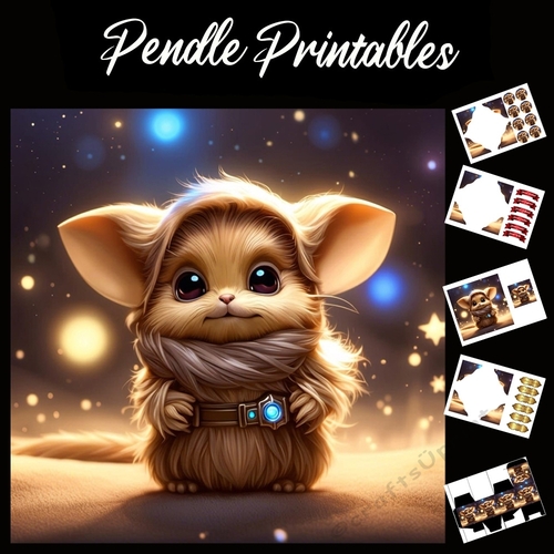 Who Me ? . 7x7 Card kit 3D Corner Decoupage, matching gift box and tag ...