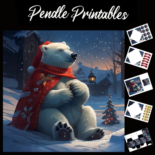 The Wise Old Bear 7x7 Card Kit. Matching Box, Gift Bauble, Tag ...