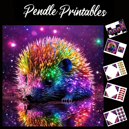 The Disco Queen Hedgehog 7x7 Card Kit. Matching Box, Gift Bauble,Tag ...