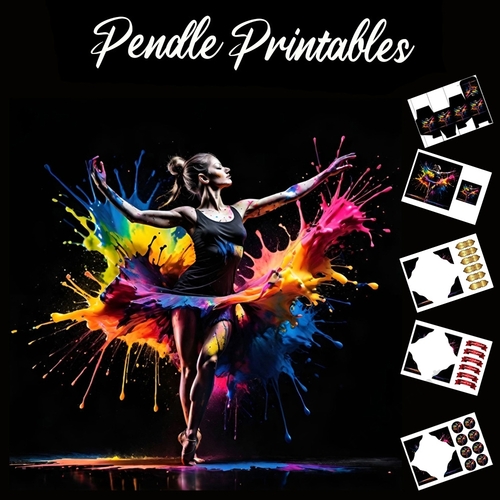 Splatter Art: Splatter Dancer 7x7 Card Kit. Matching Box, Gift Bauble ...