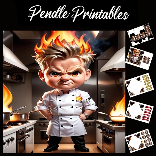 Angry Chef Gordon Ramsay 7x7 Card Kit. Matching Box, Gift Bauble,Tag ...