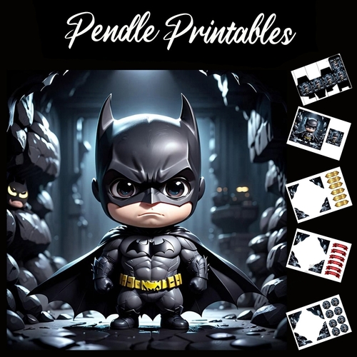 Young Batman Anime Style 7x7 Card Kit. Matching Box, Gift Bauble,Tag ...