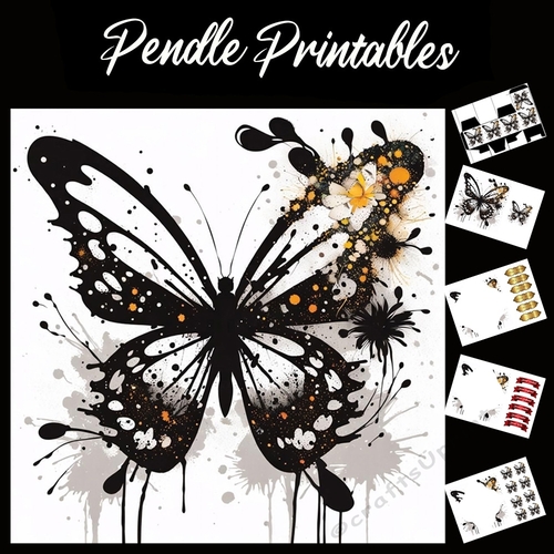 Splatter Art: Ink Blot Butterfly 7x7 Card Kit. Matching Box, Gift ...