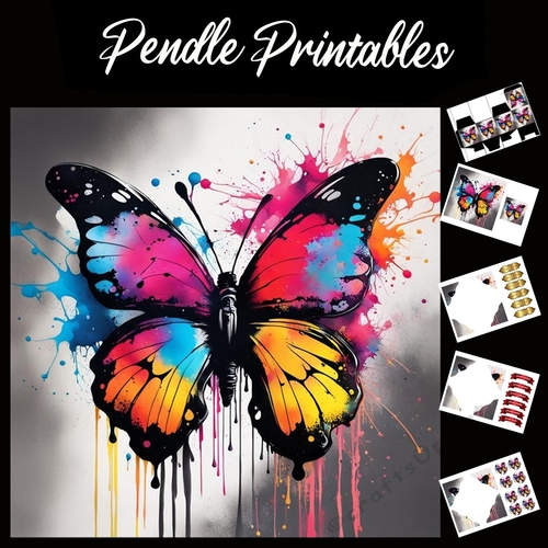 Splatter Art: Beautiful Butterfly 7x7 Card Kit. Matching Box, Gift ...